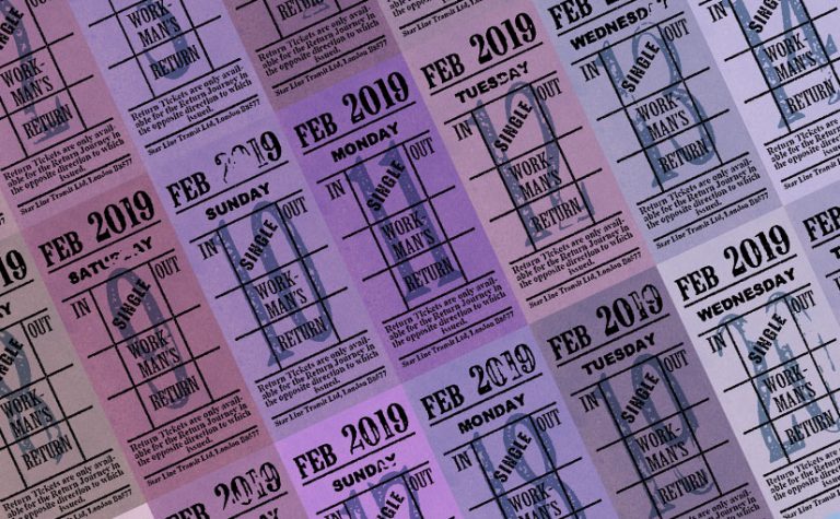 Ticket style date-sheet, February 2019 – ASANAGI Insatu